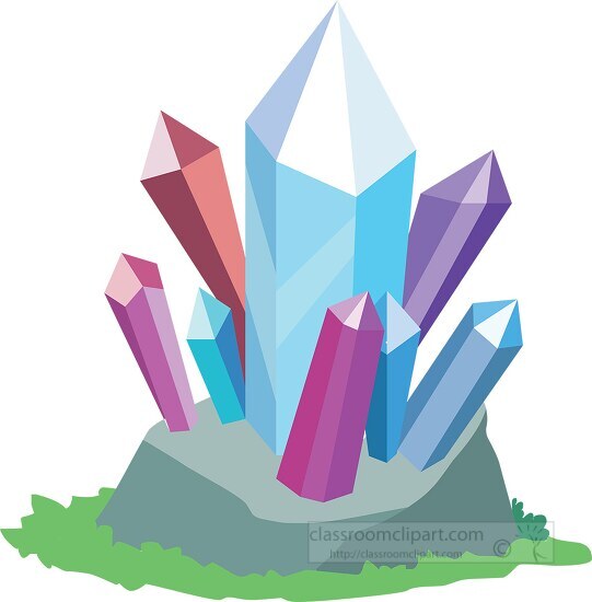 gems colrful chrystal minerals clipart - Classroom Clipart