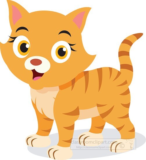 Free cute tabby cat clipart - Classroom Clipart