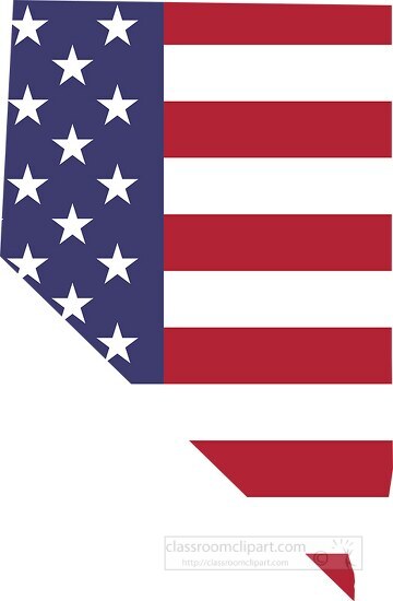 Free nevada state map with american flag - Classroom Clipart