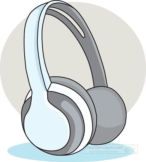 Free noise cancelling wireless head phones clipart - Classroom Clipart