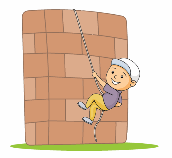 climbing on climbing wall animation - Classroom Clipart