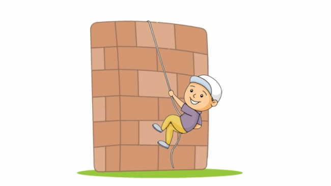 climbing on climbing wall animation - Classroom Clipart