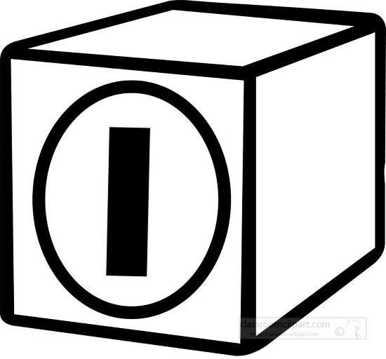 B alphabet block black white clipart - Classroom Clipart
