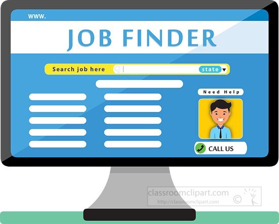 Free website with finding job on computer clipart - Graphics and ...