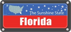 florida state license plate with nickname clipart
