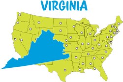 Free Virginia State Clipart - 50 States Clipart - Clipart - Classroom ...