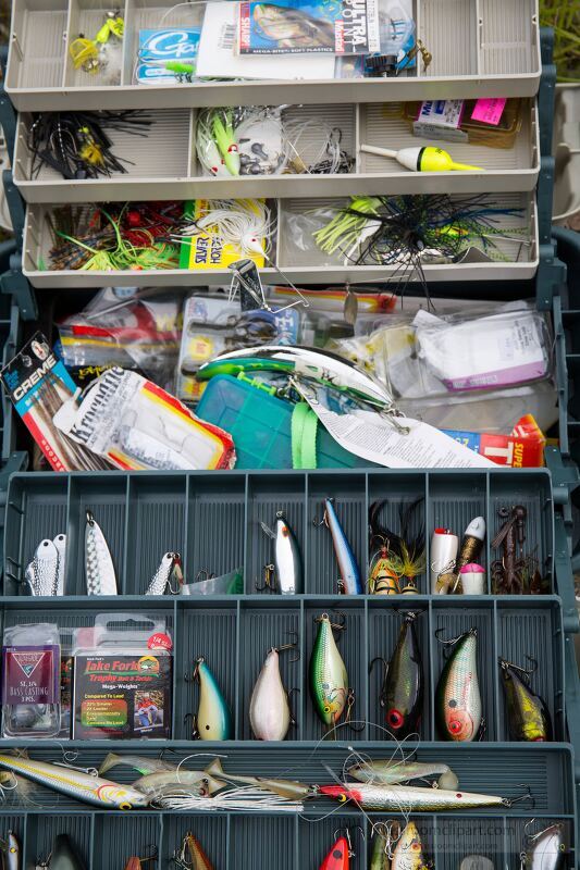 Tacklebox and fishing lures - Classroom Clip Art