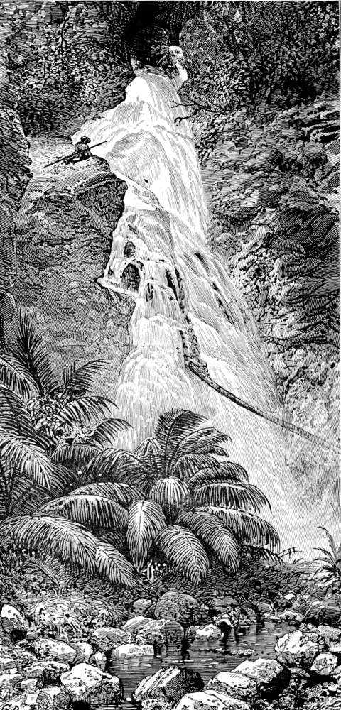 A Mountain Cascade in Ecuador - Classroom Clip Art