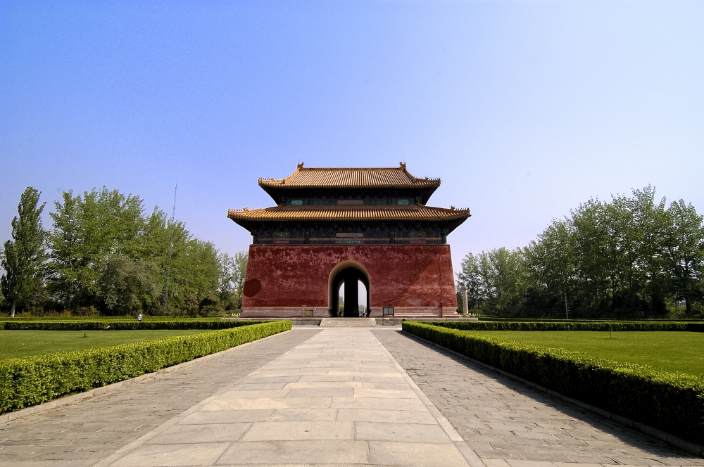 A statue on the Spirit Way leading to the Ming Tombs near Beijin ...