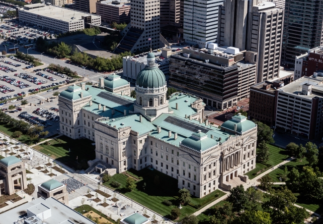 Aerial view of Indianapolis Indiana State House - Classroom Clip Art