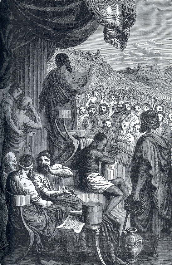 ancient greek mreading from scrolll - Classroom Clip Art
