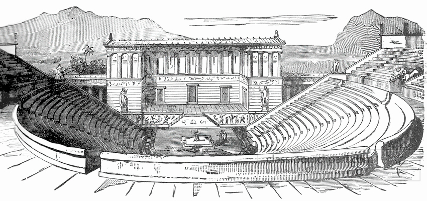 ancient greek open air theatre - Classroom Clip Art