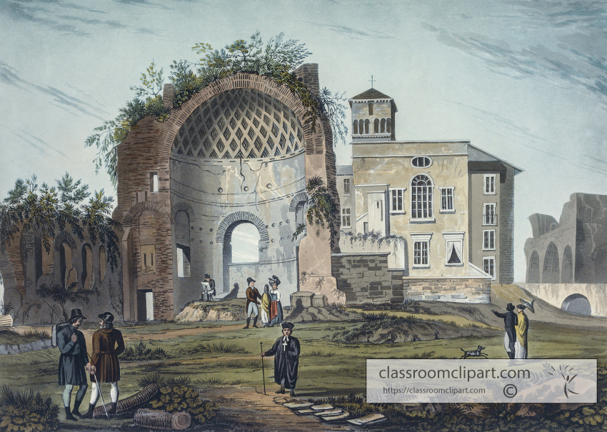 Ancient Rome Temple Of The Sun And Moon - Classroom Clip Art