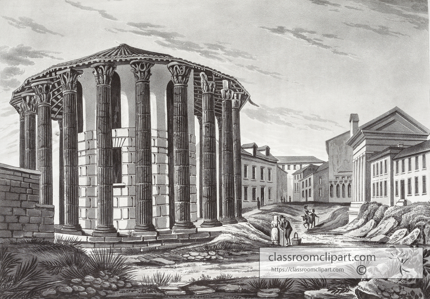 Ancient Rome Temple Of Vesta - Classroom Clip Art