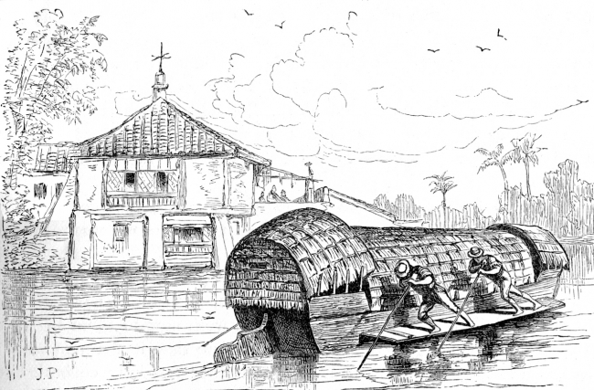 Barge and House on the Pasig, Philippines - Classroom Clip Art