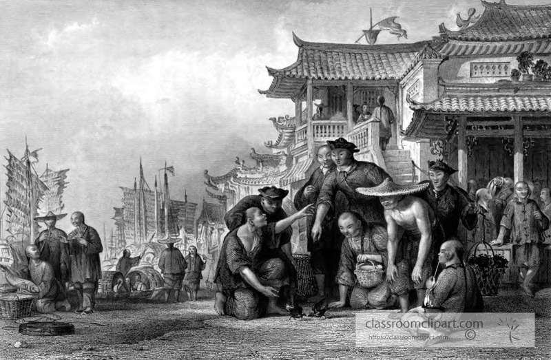 China Photos and Illustrations - bargeman china historical illustration 64A