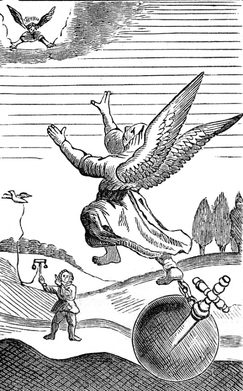 Christian And Apollyon Medieval Illustration - Classroom Clip Art