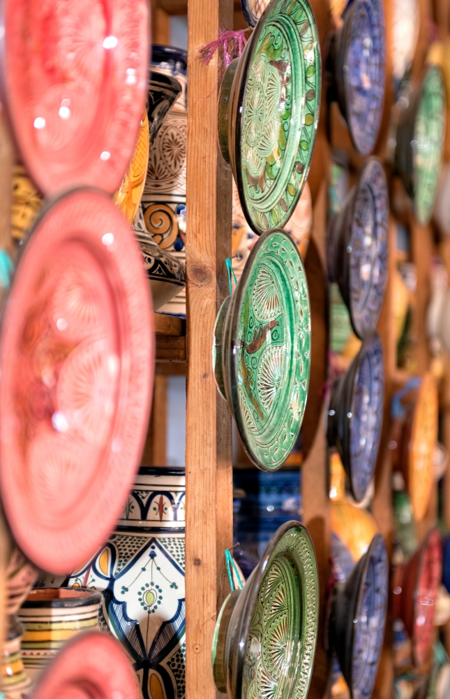 colorful artisan handmade plates morocco photo image 7041 - Classroom ...