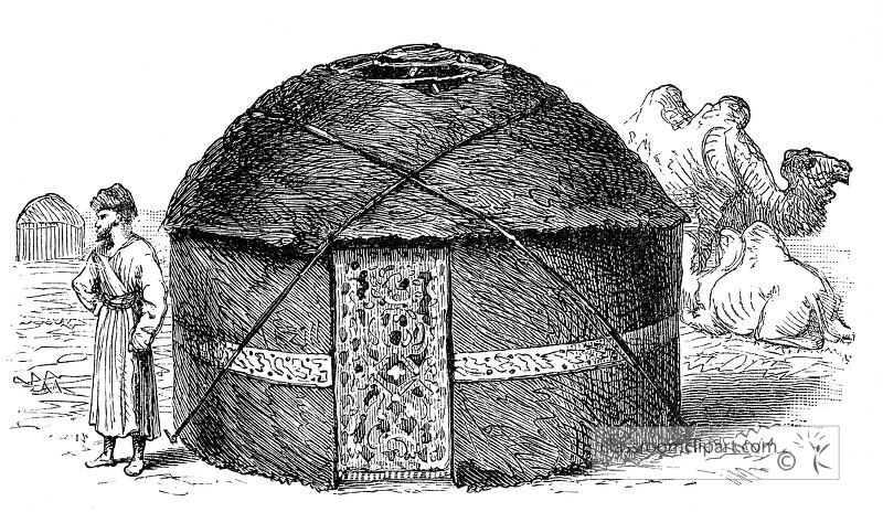 Free Framework Of Turcoman Tent Historical Illustration - Classroom Clipart