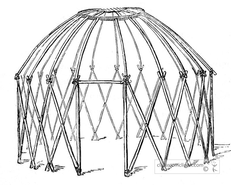 Free Framework Of Turcoman Tent Historical Illustration - Classroom Clipart