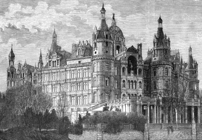 grand castle germany historical engraving 024 - Classroom Clip Art