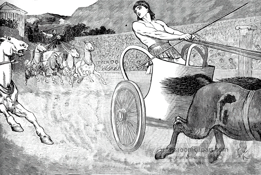 greece olympic games chariot rider - Classroom Clip Art