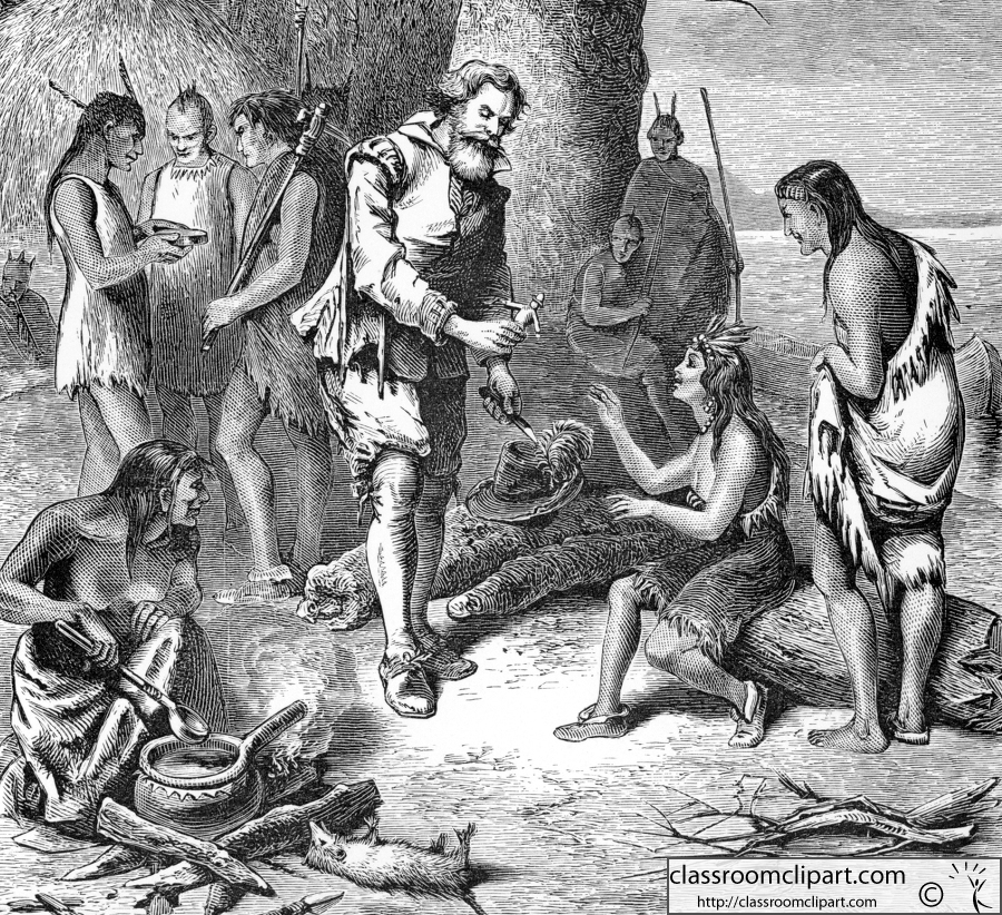 Free John Smith a Captive Among the Indians - Classroom Clipart
