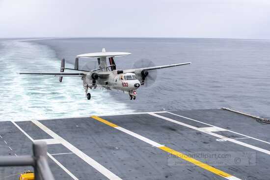 landing of 2C Hawkeye - Classroom Clip Art