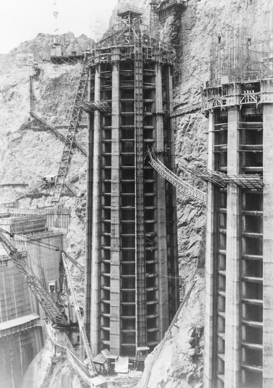 Nevada intake towers at Boulder Dam - Classroom Clip Art