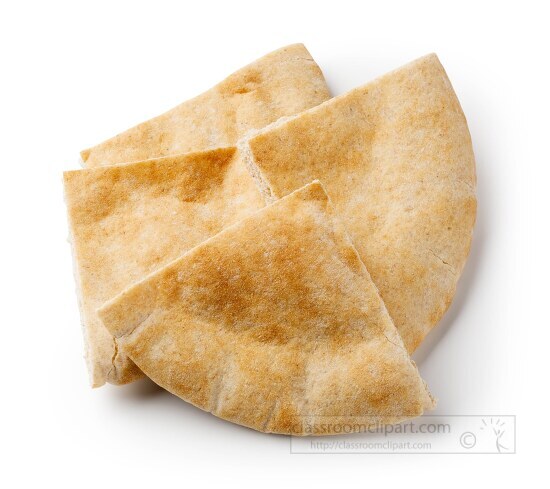 pita pocket cut into quarters. - Classroom Clip Art