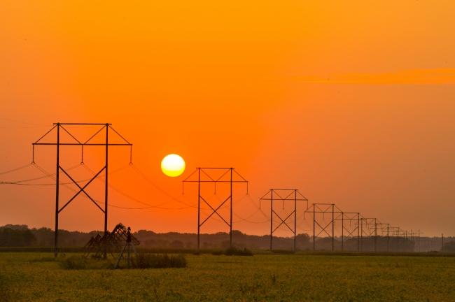 Power lines during sunset outside of North English Iowa - Classroom ...