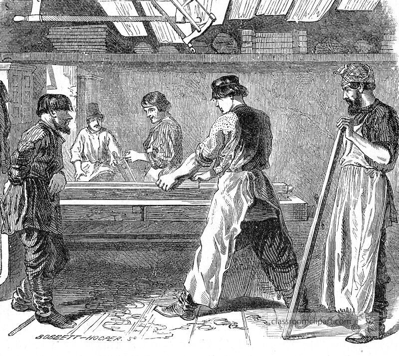 Free Russian Carpenters At Work Illustration Historical Illustration ...
