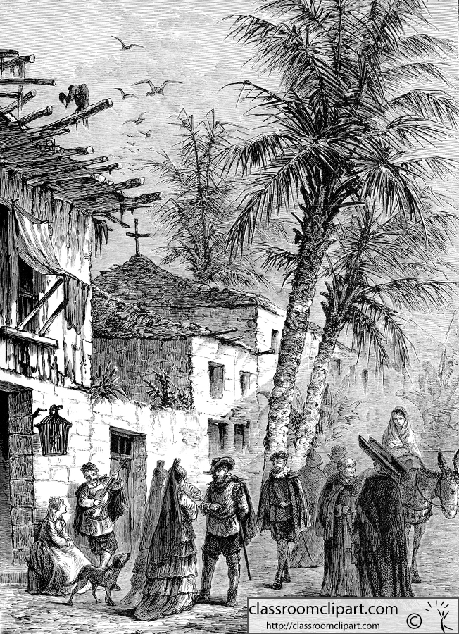 Scene in St. Augustine Illustration - Classroom Clip Art