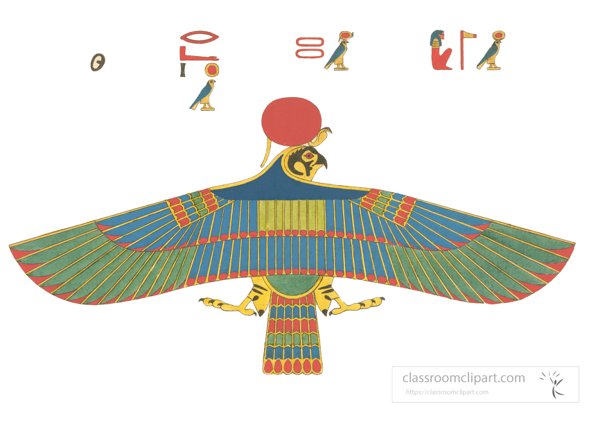 Sparrowhawk emblem of Ra the Sun god of ancient egypt - Classroom Clip Art