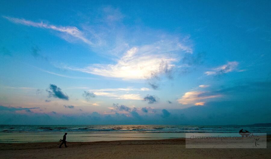 Sunset along the Beach Goa India - Classroom Clip Art