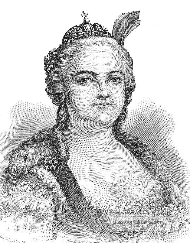Russia Illustrations-The Empress Elizabeth Historical Illustration