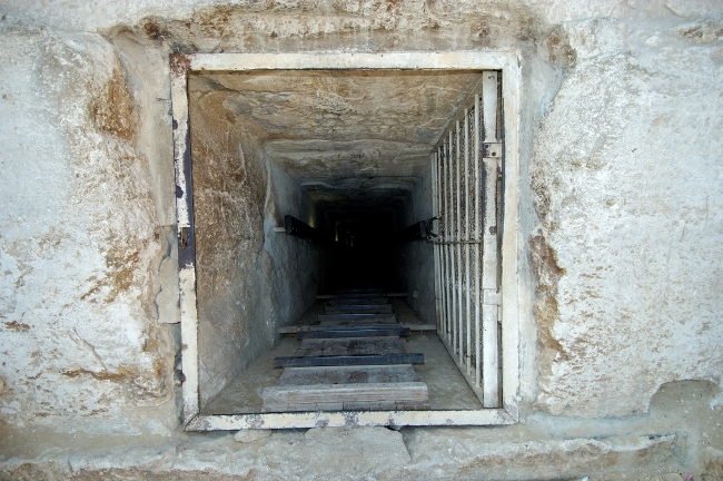 Egypt - view of corridor entrance in pyramid