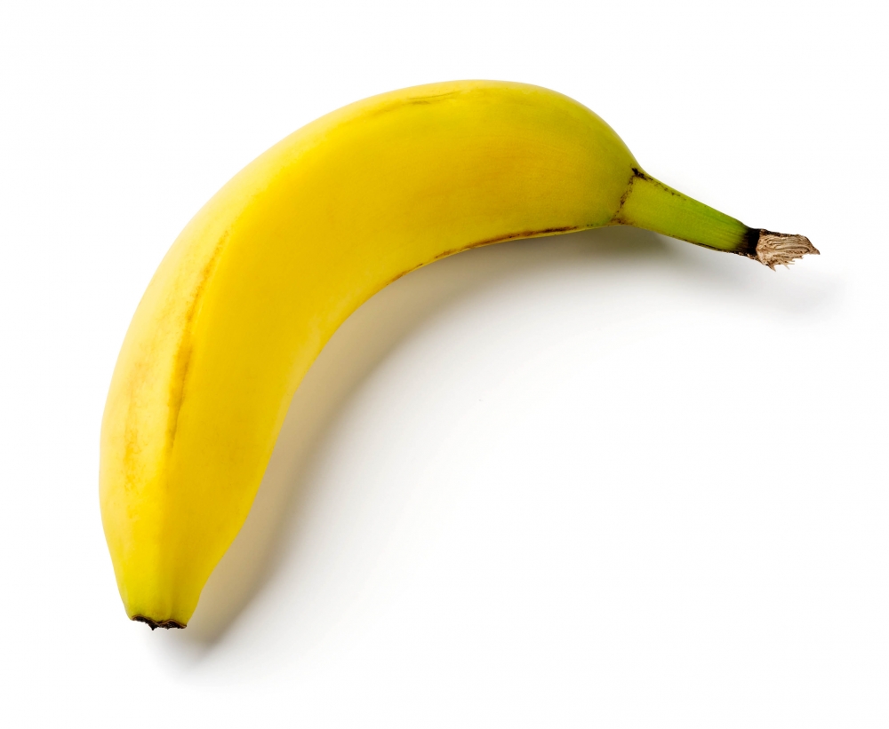 Food Objects-whole banana on white background