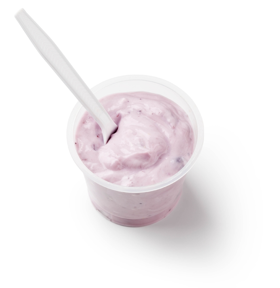 yogurt in cup with spoon - Classroom Clip Art