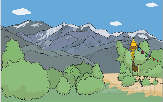Himalayan Mountains Nepal Clipart - Classroom Clipart