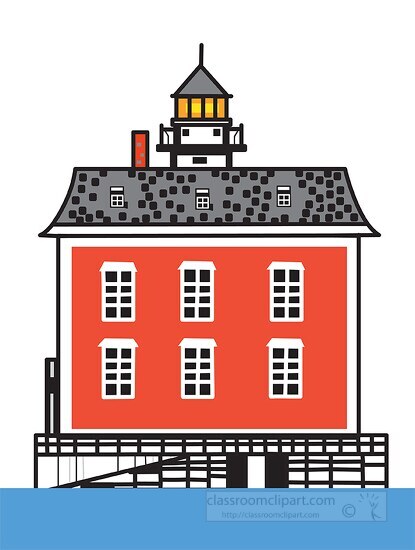 Lighthouse on Assateague Island Virginia - Classroom Clip Art
