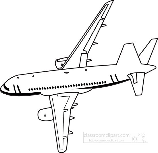 116 aircraft black white outline clipart - Classroom Clip Art