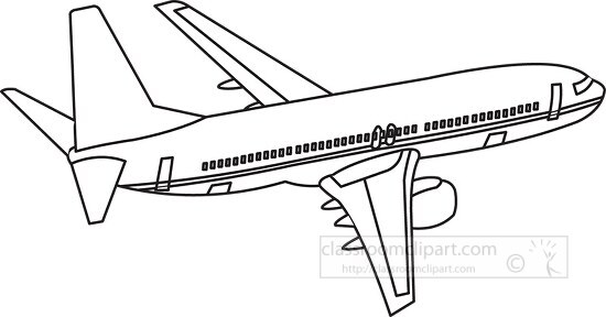 151 aircraft black white outline clipart - Classroom Clip Art