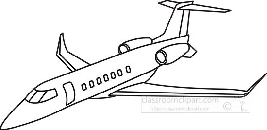158 aircraft black white outline clipart - Classroom Clip Art