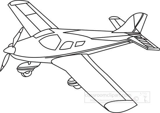 172 aircraft black white outline clipart - Classroom Clip Art