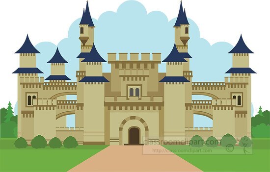 a beautiful castle architecture clipart - Classroom Clip Art