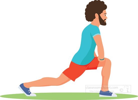 Fitness and Exercise Clipart - adult male performing streching exercise ...
