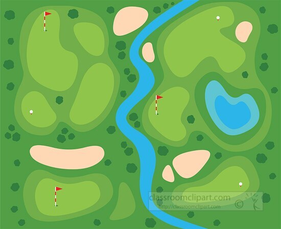 aerial view golf course map clipart - Classroom Clip Art
