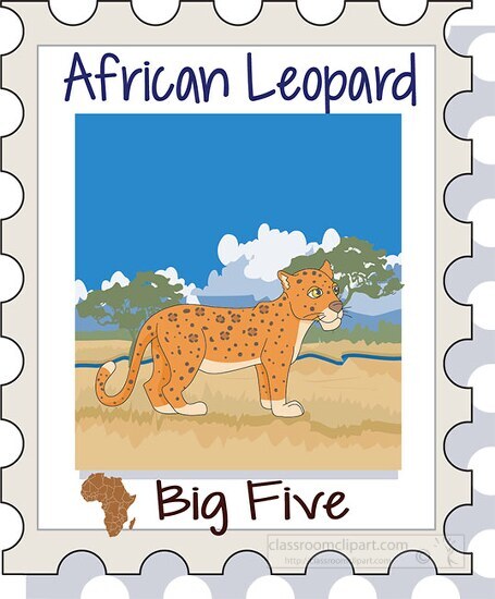 africa big five animal leopard clipart image 2 - Classroom Clip Art