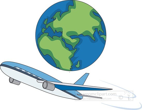 Air Travel around the World Clipart - Classroom Clip Art